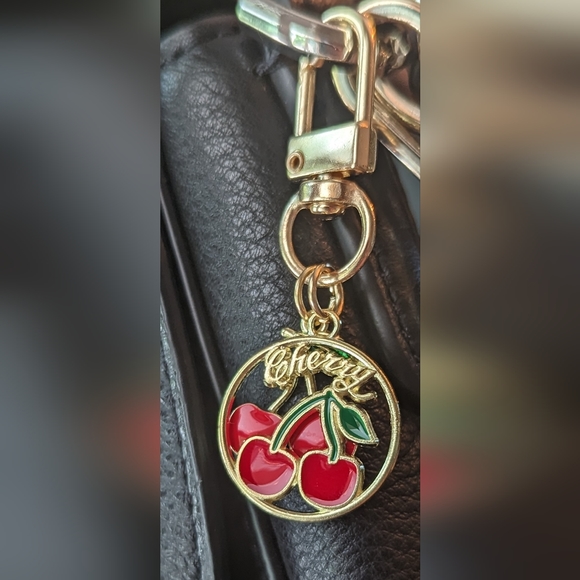Accessories | New Purse Charm Cherries In A Circle Cherry Written In ...